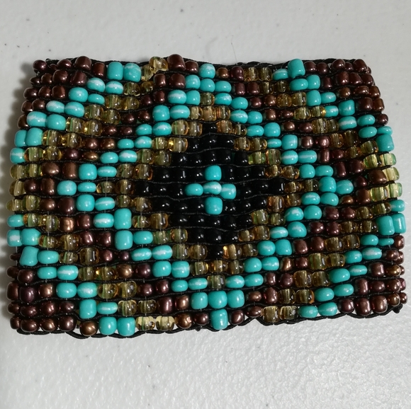 Jewelry | Woven Beaded Boho Festive Wide Bracelet | Poshmark
